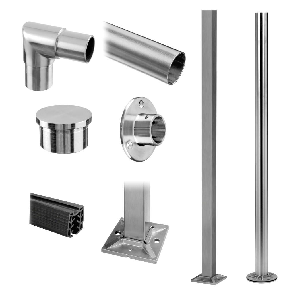 Glasværn, stålgelænder og balustre til terrasser