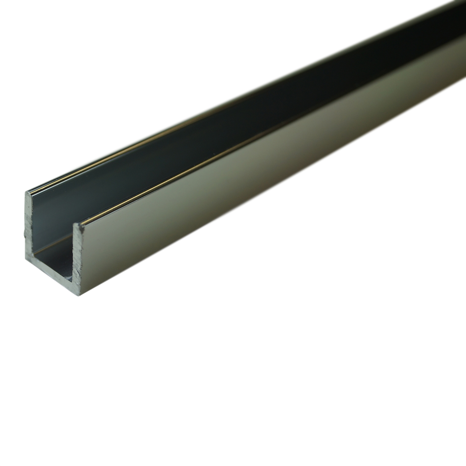 U-skinne til 8mm glas 15 x 15mm Krom