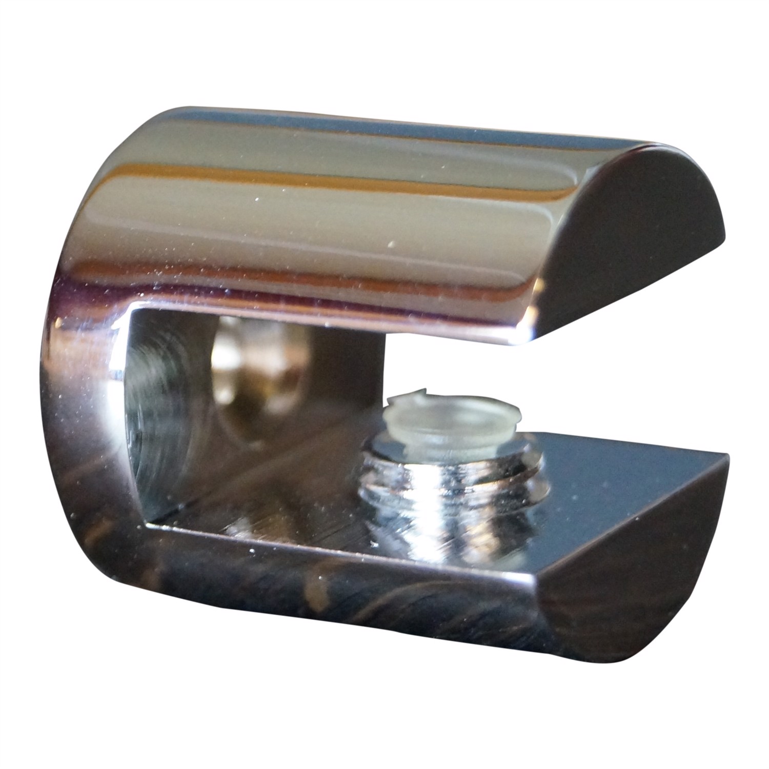 Glashylde holder i blank krom | Hyldeholder til glas