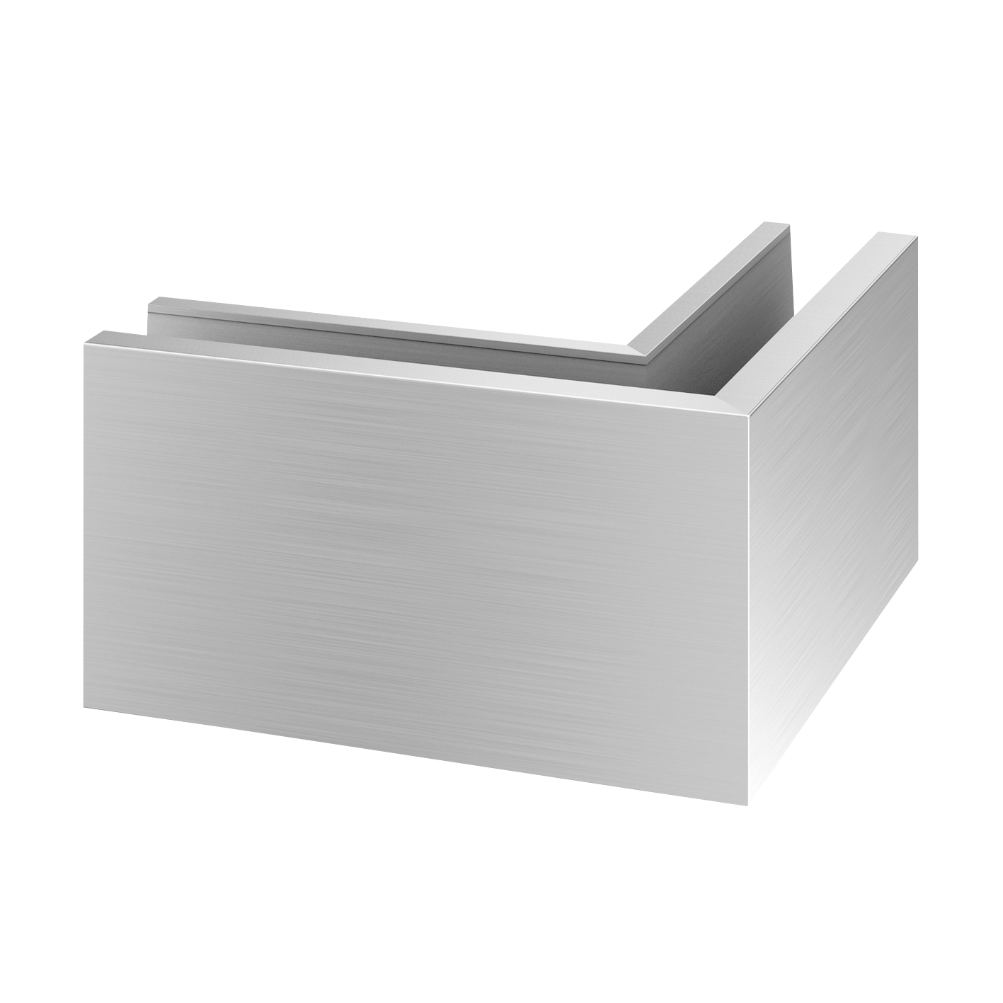 Hjørne u-skinne til montage af glas på terrasser